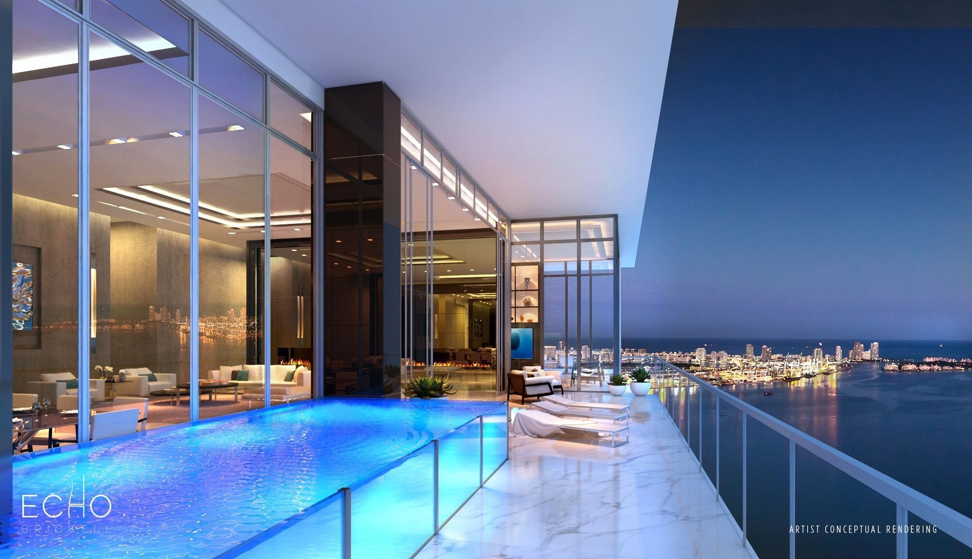 Echo Brickell (Miami Luxury Water View Penthouse) in Miami, FL, United ...