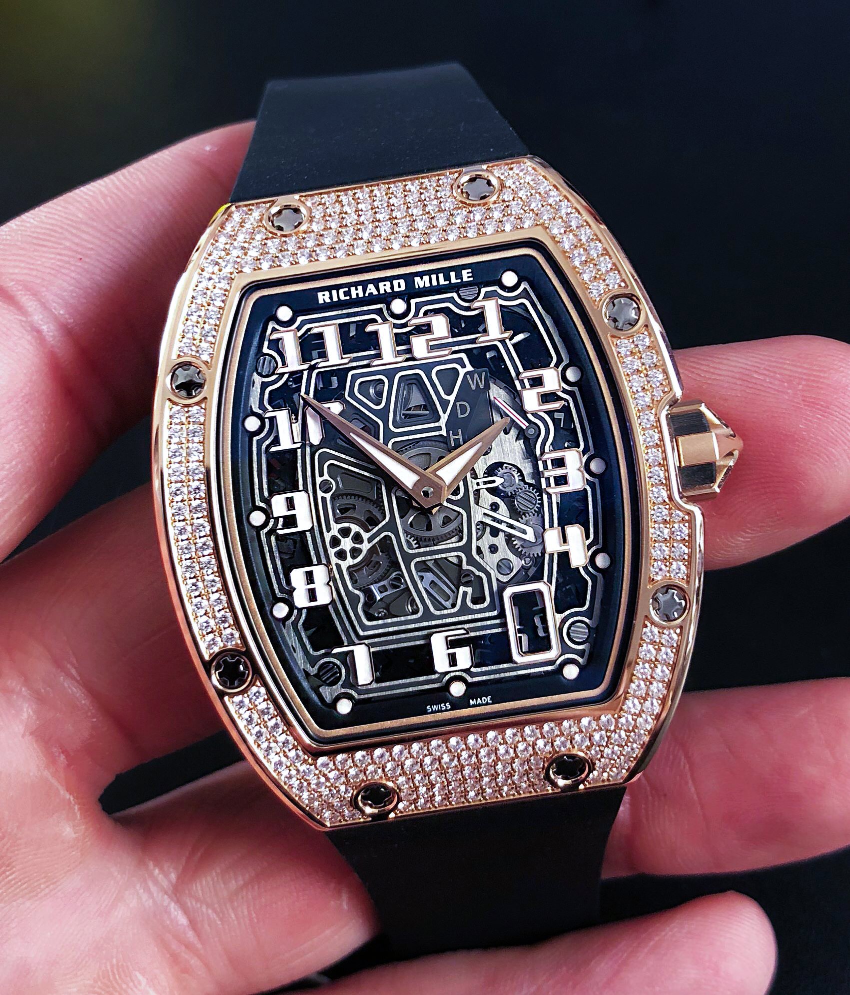 Richard Mille New Rm 67 01 Rose Gold Full Set Diamonds Extra In Hong Richard Mille New Rm 67 01 Rose Gold Full Set Diamonds Extra In Hong