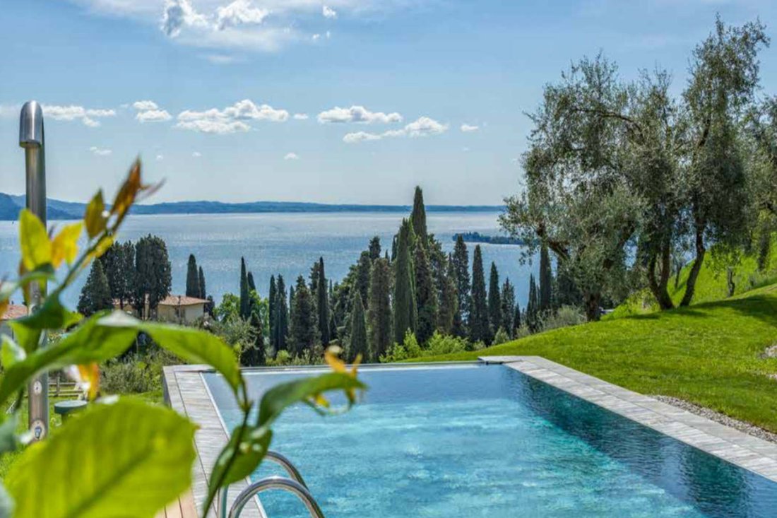 Italy, Lake Garda, Luxury Villa With Modern In Gardone Riviera ...