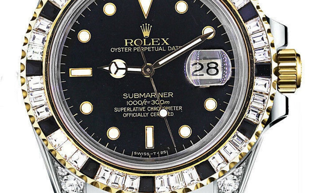 Diamond Rolex Submariner 18 K Gold & Ss In New York, New York, United ...