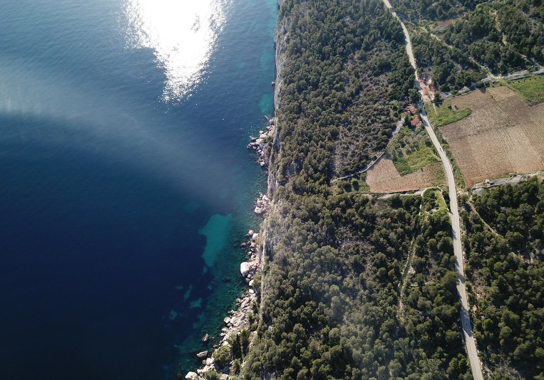 Seafront Land On Island Hvar In Vrisnik, Split Dalmatia County, Croatia ...