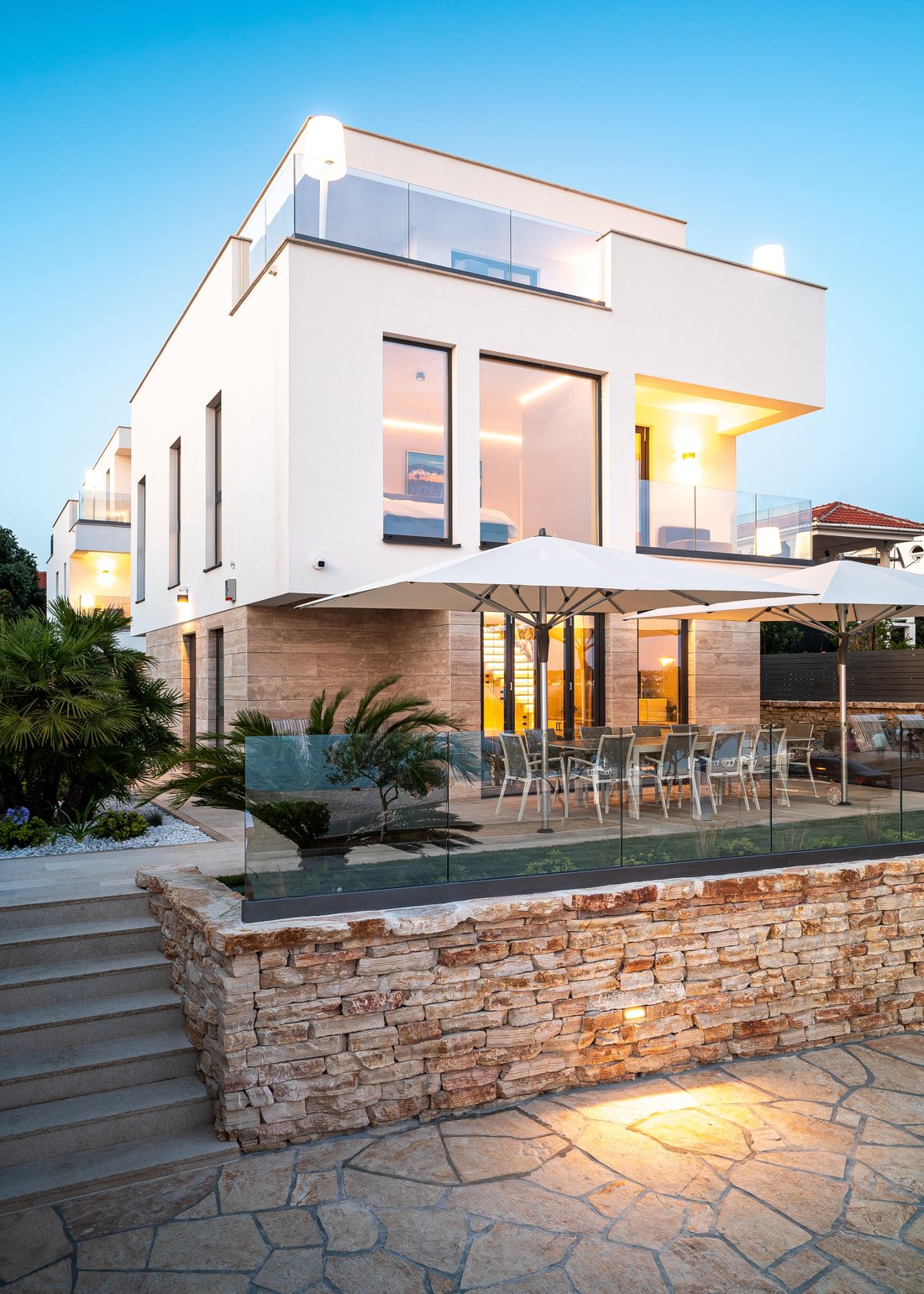 Modern Ensemble Of Two Villas Directly At The In Vrsi, Zadar County ...