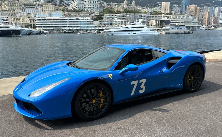 Blue Ferrari Car Logo