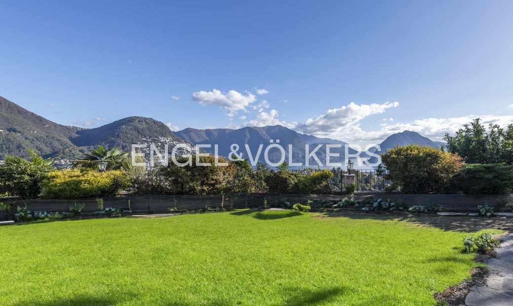 Stunning Villa Surrounded By A Garden Overlooking In Porza, Ticino ...