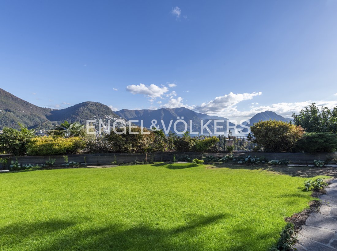 Stunning Villa Surrounded By A Garden Overlooking In Porza, Ticino ...