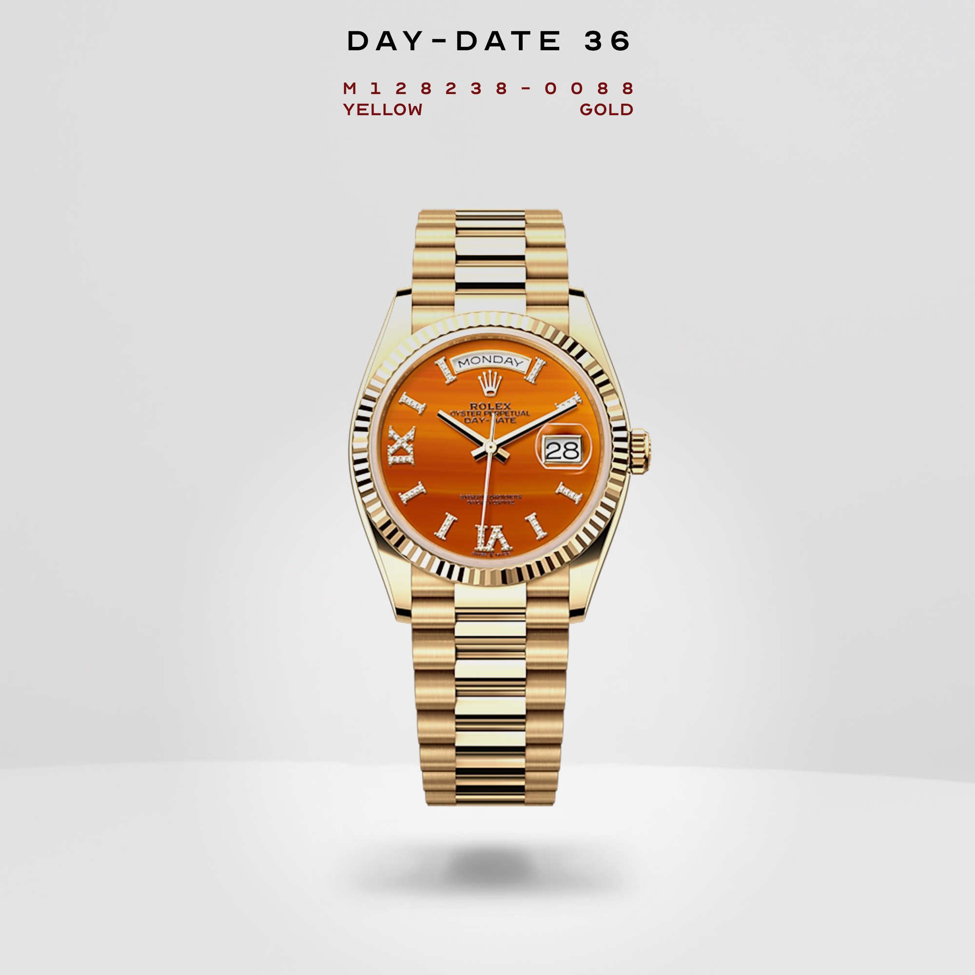 Rolex Day Date 36 Carnelian Dial Yellow In Melbourne, Victoria, Australia For Sale (13624121)