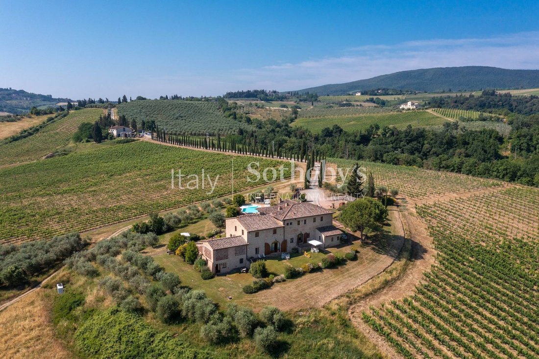 Winery With Ancient Country House In San Gimignano In Tuscany, Italy ...