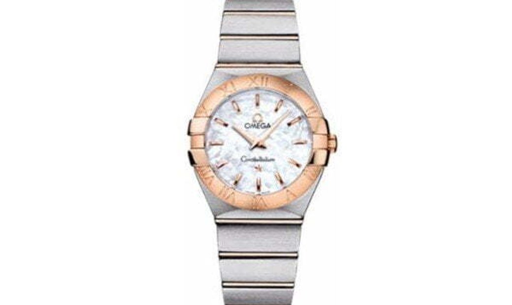 Omega Constellation Stainless Steel & 18 Kt Rose Gold 27 Mm Ladies ...
