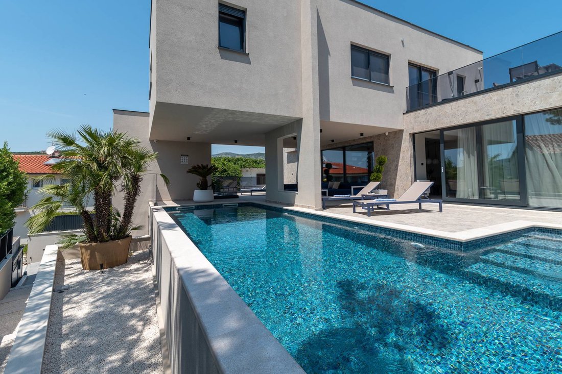 Trogir Area Modern Villa In Seget Vranjica, Split Dalmatia County ...