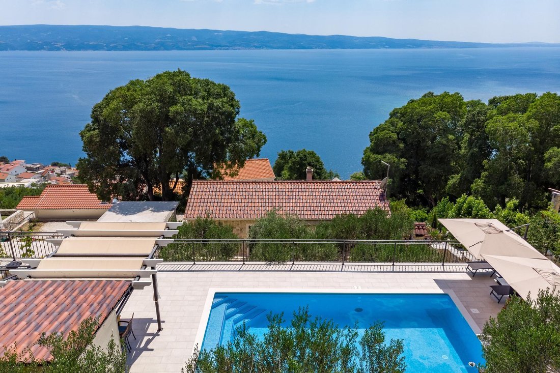 Omiš, Borak, House With Pool And Sea In Borak, Split Dalmatia County ...