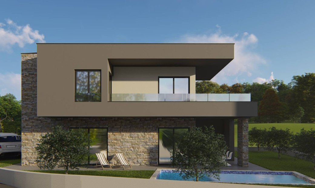 Istria, Peruški, Newly Built House With In Peruski, Istria County ...