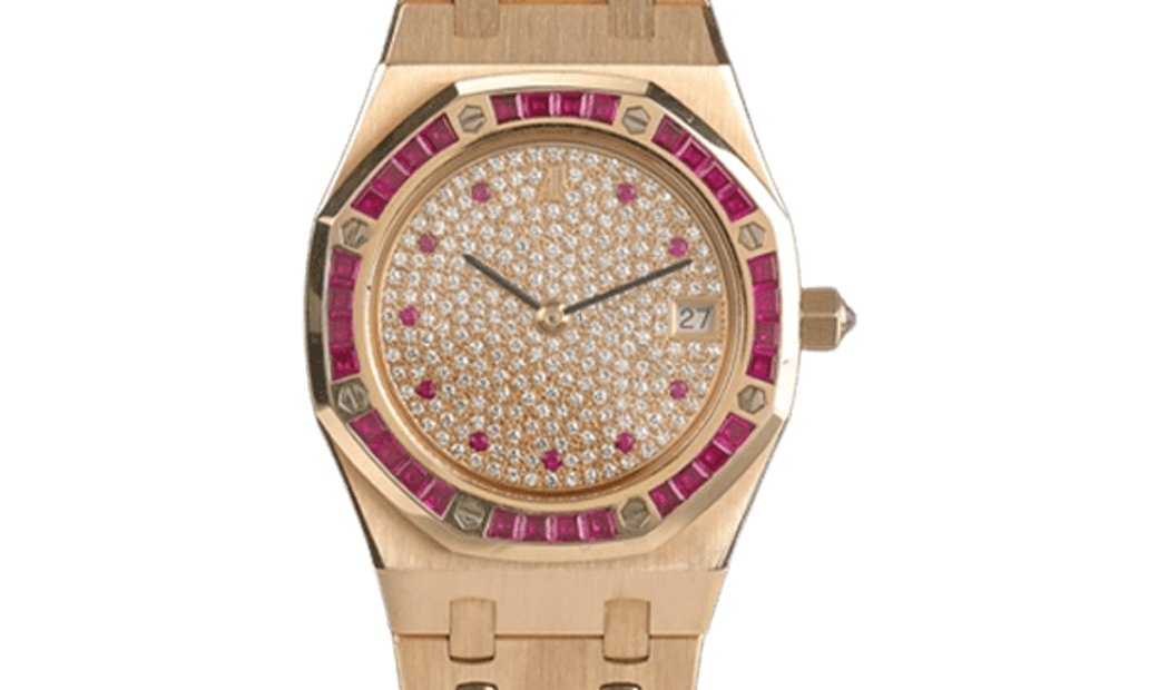 Audemars Piguet Royal Oak 14840 Yellow Gold Ruby & Diamond Ladies Watch ...
