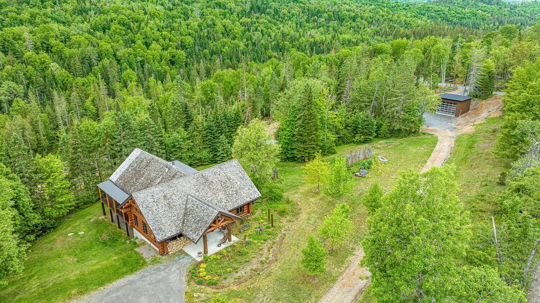 Wood Log House On 8 Acre Land In Val David, Quebec, Canada For Sale ...