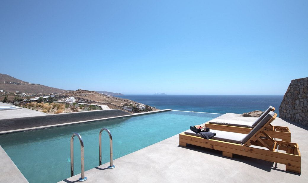Cyc045 Villa Over The Bay Of Kalafatis, Mykonos In Mykonos, Aegean ...