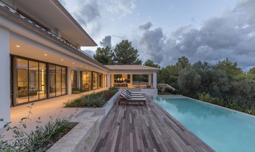 Villa With Views Of Bellver Castle In A Quiet In Palma, Balearic ...