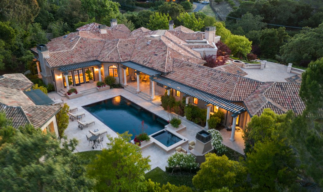 A Grand European Manor Of In Los Altos Hills, California, United States ...