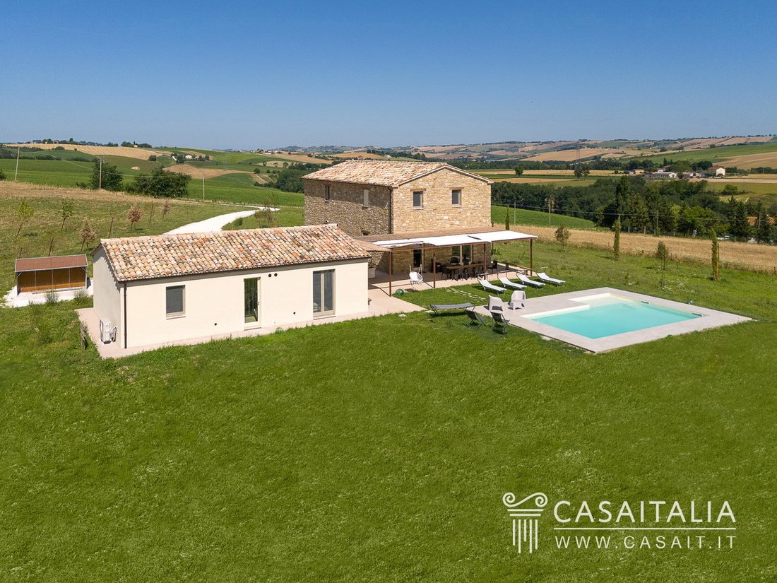Panoramic Farmhouse With A Guest House And A In Sant'obrizio, Marche ...