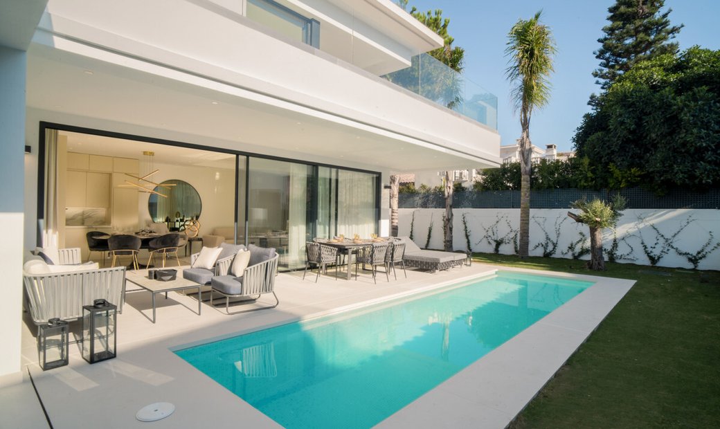Stunning Modern Villa Steps From The Beach On In Marbella, Andalusia ...