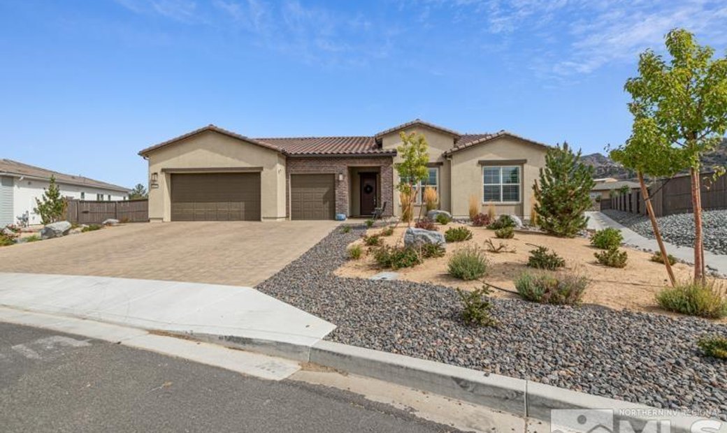 Recently Built One Level Home With Mountain In Reno, Nevada, United ...