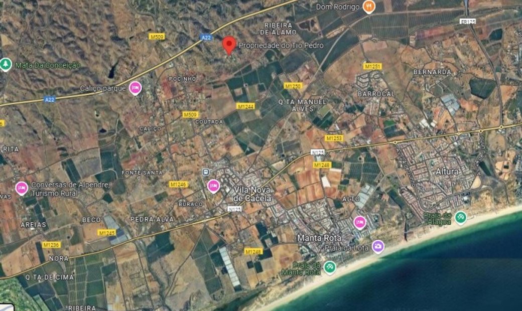 Land With 118050 M2 And Sea View In In Vila Nova De Cacela, Algarve ...