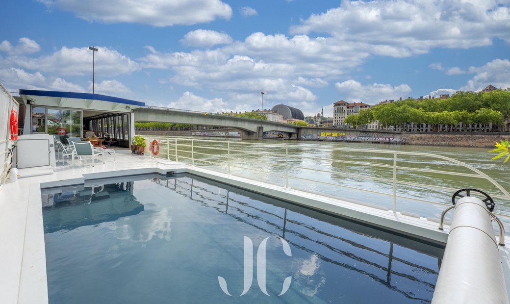 Barge With Terrace And Pool In Lyon, Auvergne Rhône Alpes, France For ...