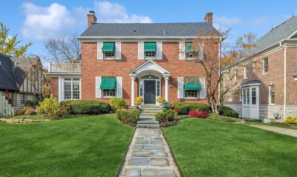 Iconic Red Brick Colonial In Western Springs, Illinois, United States ...