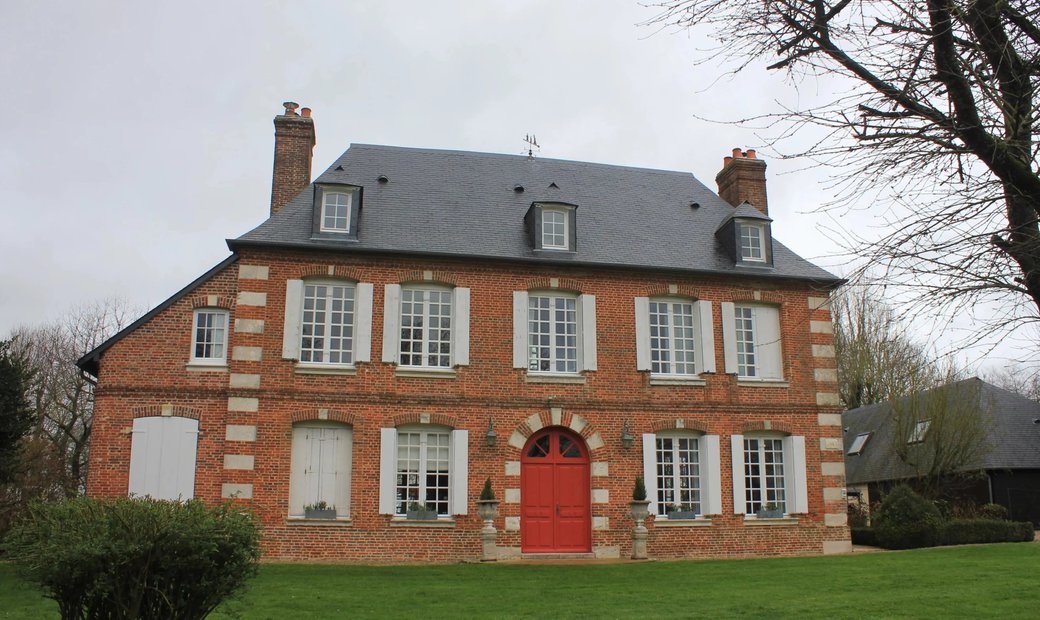 Eure Beautiful Pink Brick Manor In Grand Bourgtheroulde, Normandy ...
