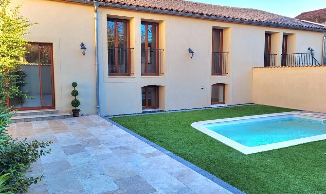 Beautiful Stone Barn Renovated Into Two In Autignac, Occitanie, France ...