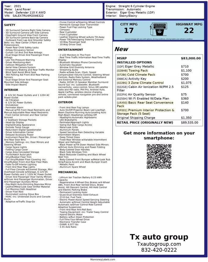 2021 Land Rover Defender 110 In Houston, Tx, United States For Sale ...