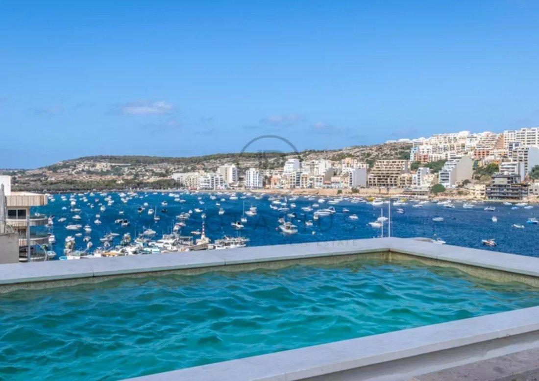 Stunning 4 Bed Seaview Townhouse With Rooftop Pool In Saint Paul's Bay ...