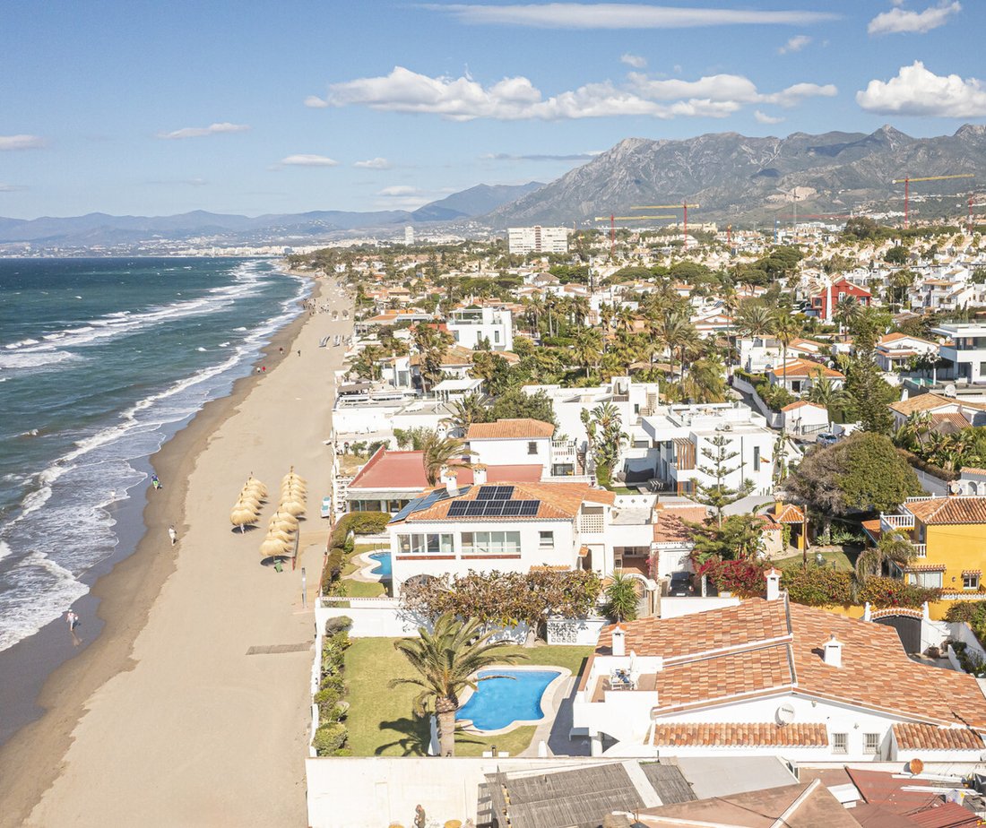 Seafront 2 Bedrrom Villa On The Beach With 60m2 In Marbella, Andalusia ...