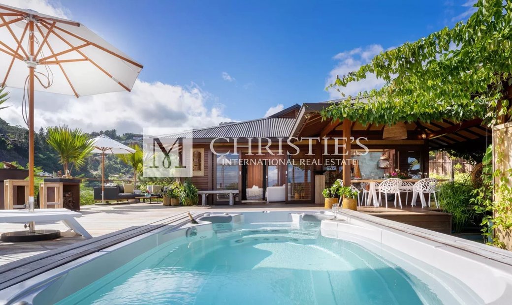 High End Tropical Wood Villa In Puna'auia, Windward Islands, French ...