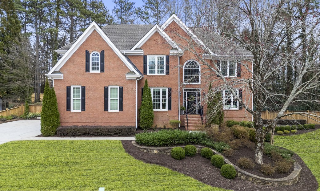 Stately Brick Residence With Private In Alpharetta, Georgia, United ...