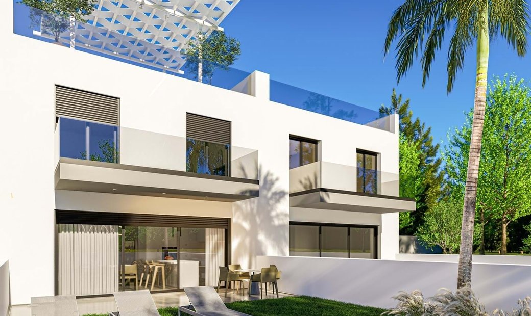 Modern 4 Bedroom Corner Villa With Pool And In Faro (Se E Sao Pedro ...