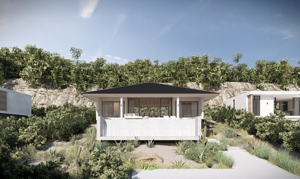 Villa Moderne à Toit En Pente Avec Vue Dans Sint Willibrordus, Curaçao ...