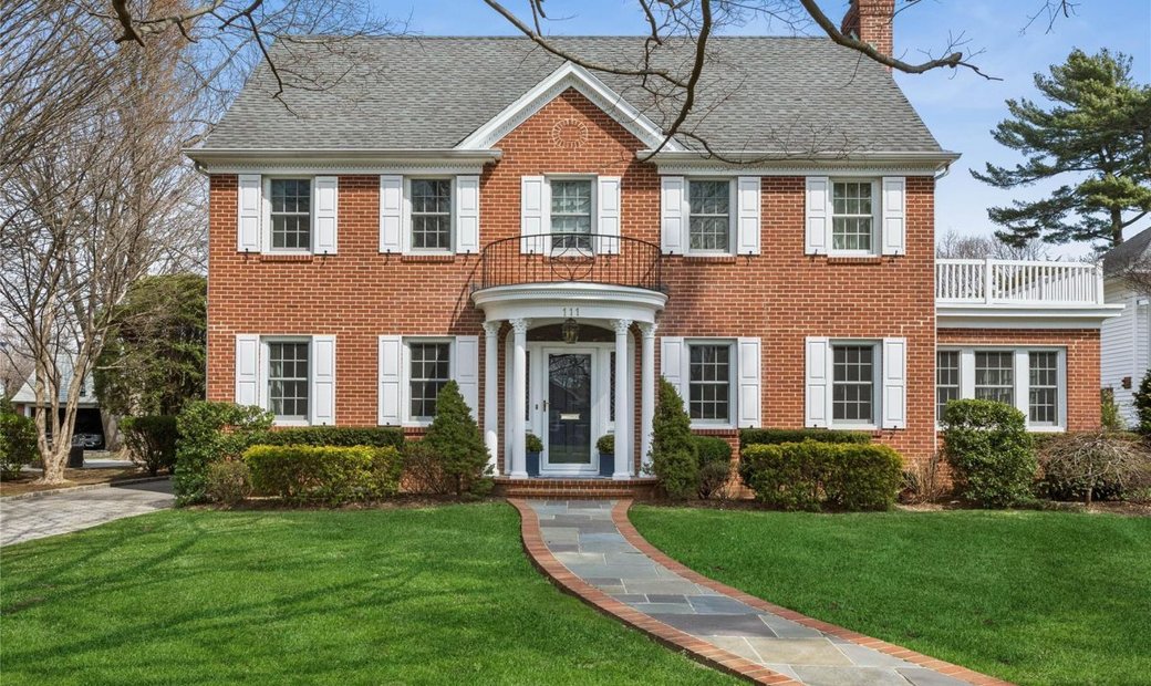 Stately Brick Georgian Colonial In Garden City, New York, United States ...
