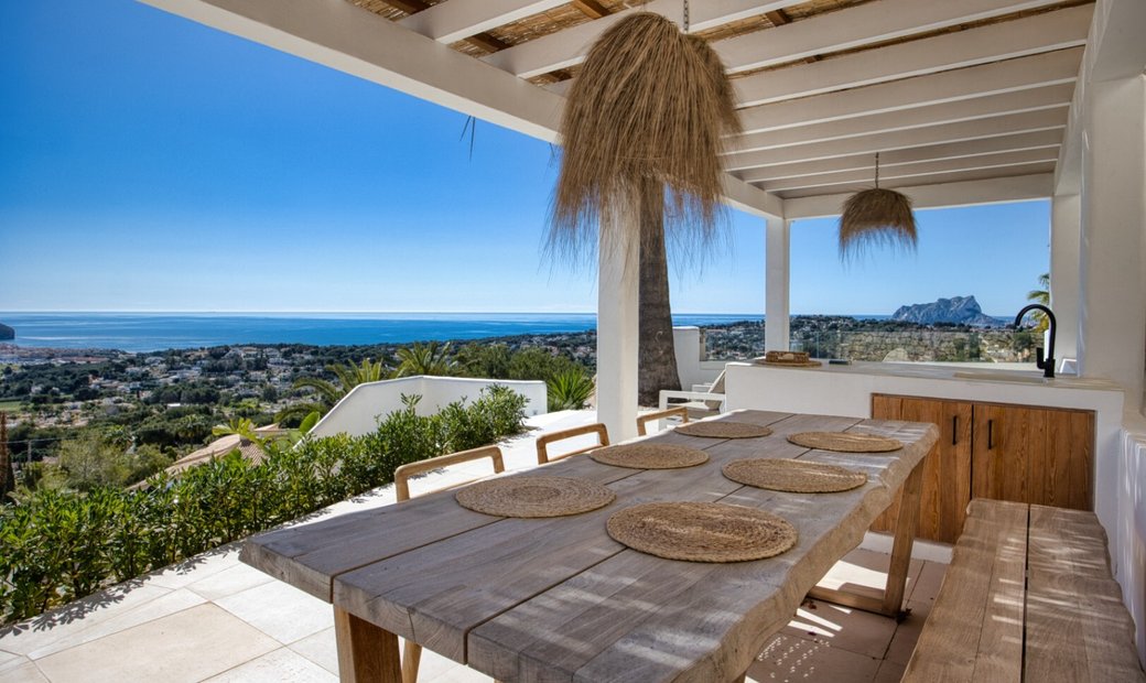 Sea View Ibiza Style Villa In Moraira In Moraira, Spain For Sale (15496397)