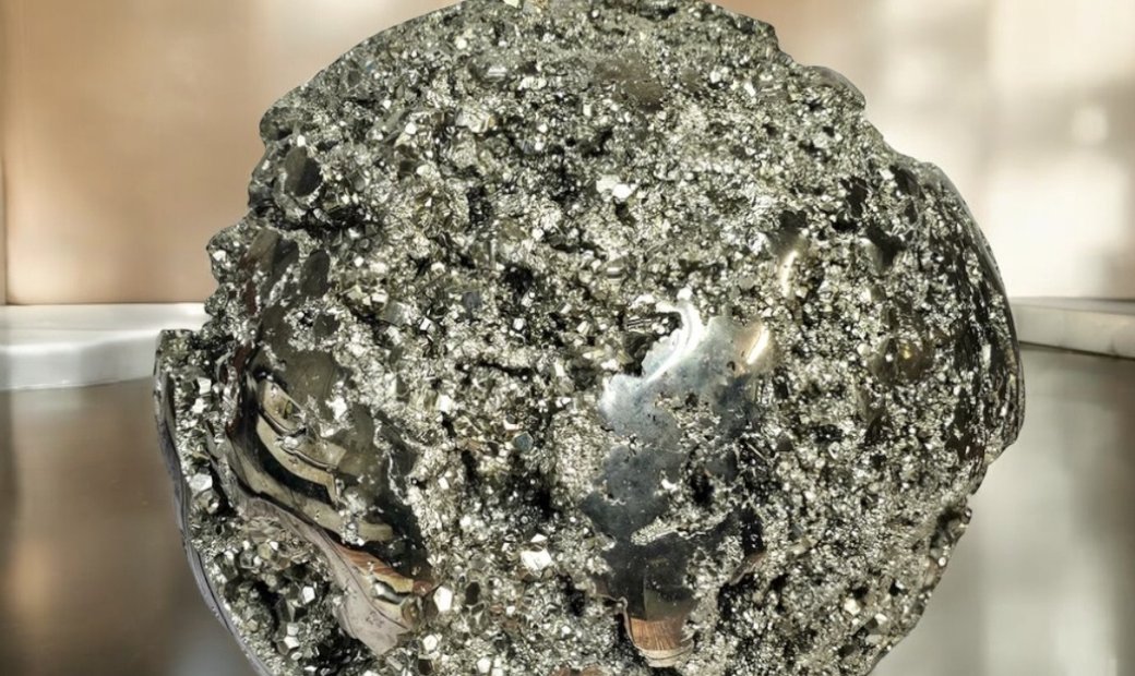 Extra Large Pyrite Crystal Sphere In Crosskeys, Wales, United Kingdom ...