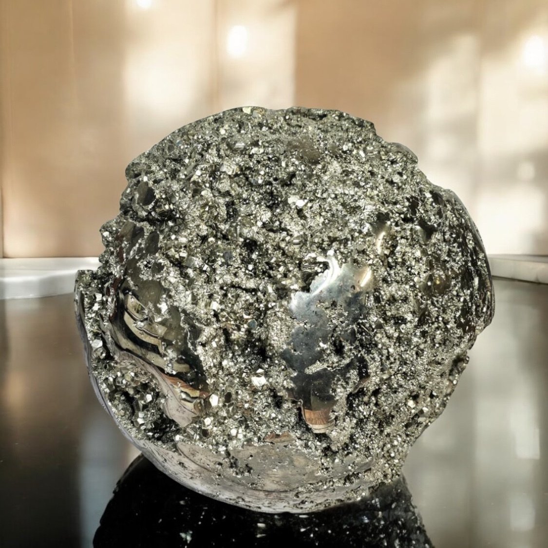 Extra Large Pyrite Crystal Sphere In Crosskeys, Wales, United Kingdom ...