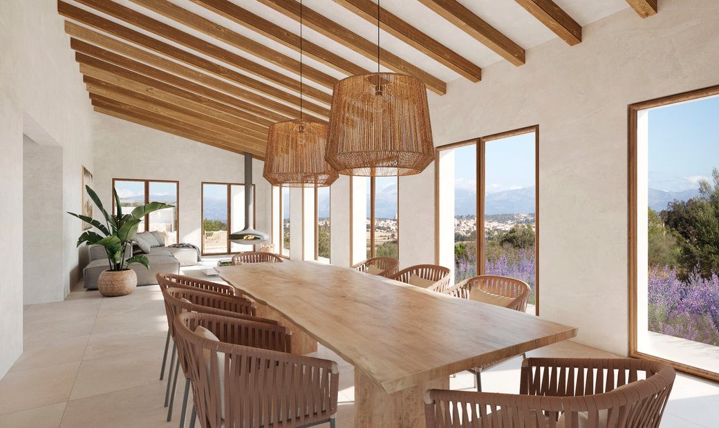 Modern Finca Under Construction In In Montuïri, Balearic Islands, Spain ...