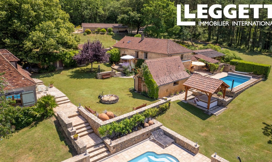 Set Of Three Houses, Swimming Pools, Pool In Paunat, Nouvelle Aquitaine ...