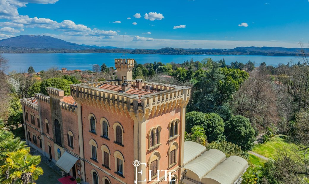 Historic Castle On Lake Maggiore, Lesa In Lesa, Piedmont, Italy For ...