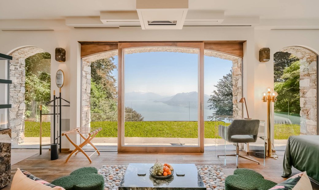 Design Villa With A View Of Lake Maggiore In Alpino, Piemonte, Italia ...