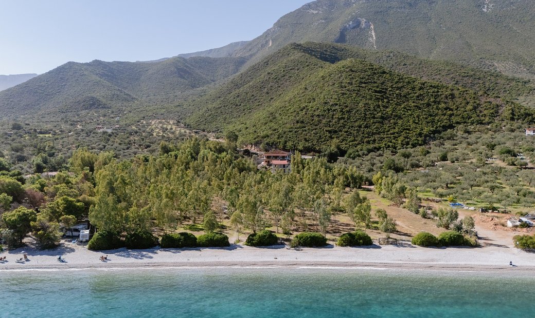 Seaside Plot With Sea And Mountain Views In Turou, Tyros, Greece For ...