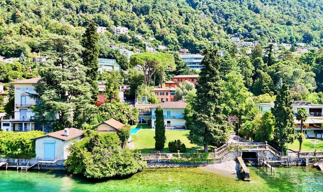 Lugano Lakefront Villa With Dock And Pool For In Bissone, Ticino ...