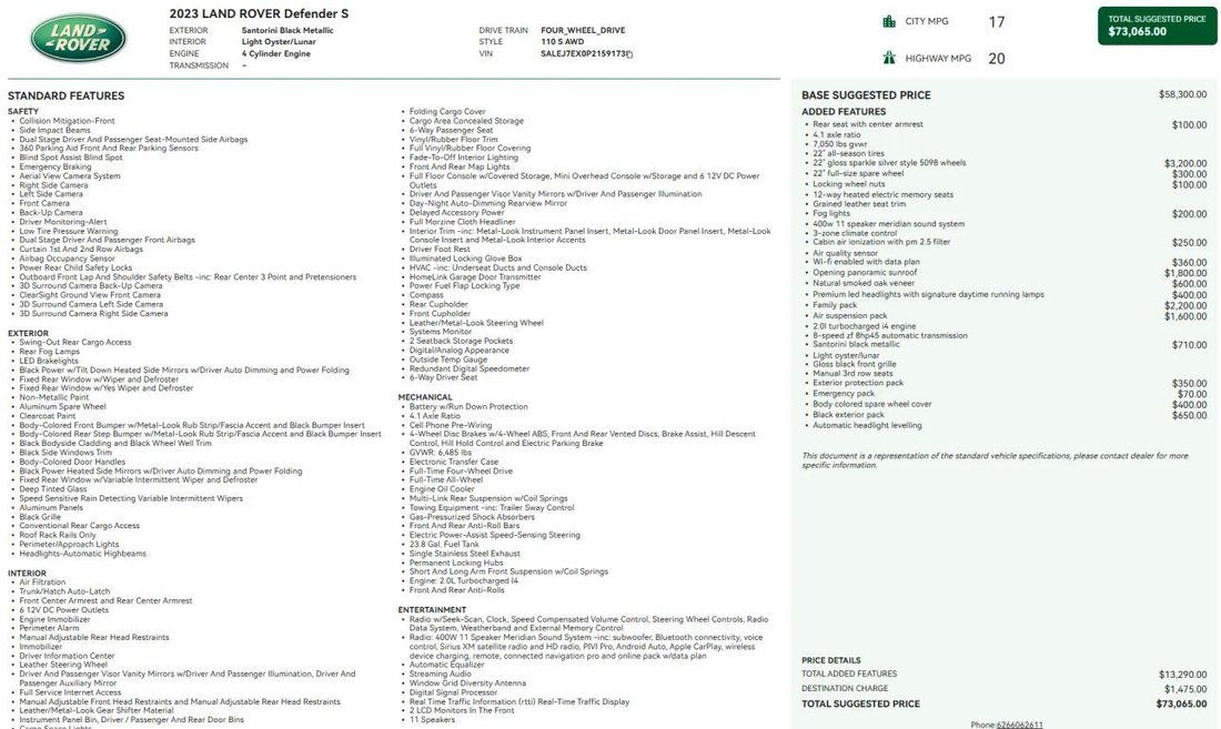 2023 Land Rover Defender 110 In Costa Mesa, Ca, United States For Sale ...
