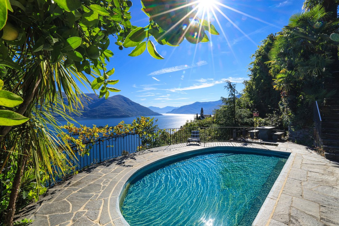Villa With Spectacular View Of Lake In Ronco Sopra Ascona, Ticino ...