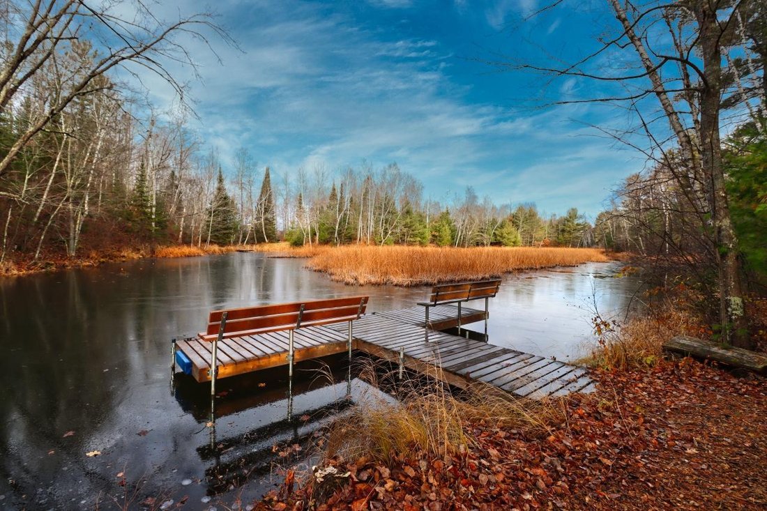 Expansive Log Home Haven Amid Lakeside En Harshaw, Wisconsin, Estados ...