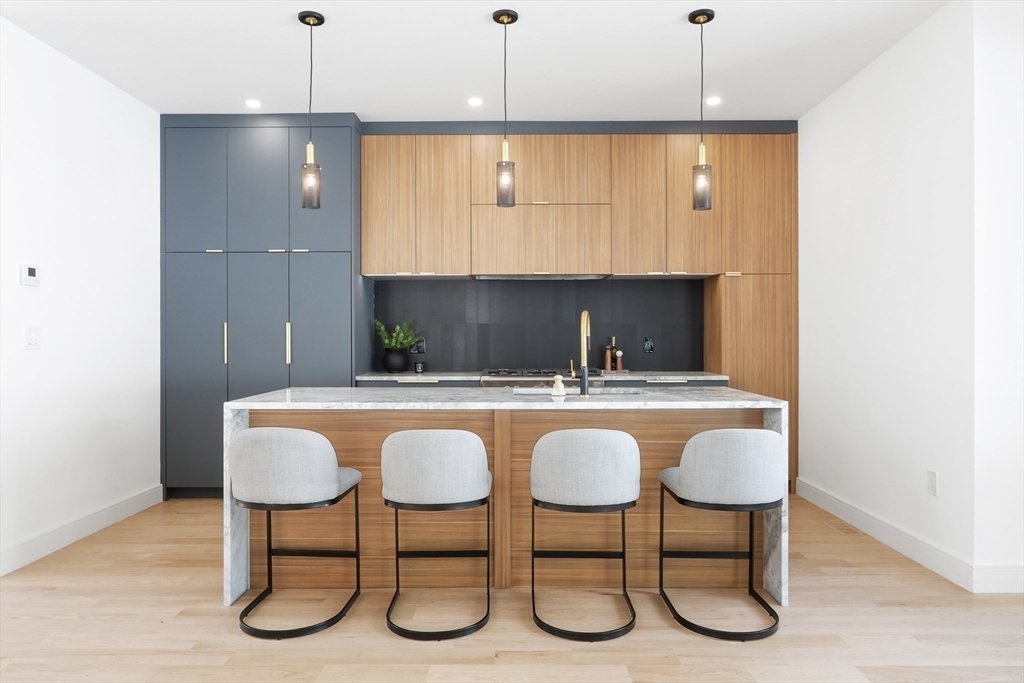 Sleek Townhome Showcasing Modern In Newton, Massachusetts, United ...