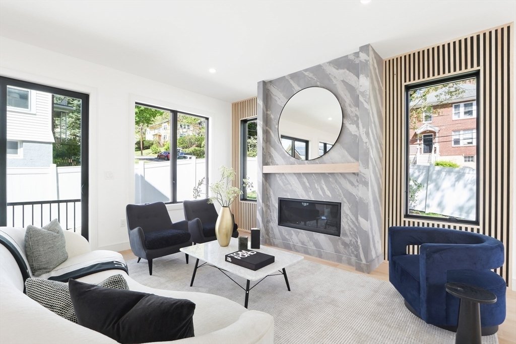 Sleek Townhome Showcasing Modern In Newton, Massachusetts, United ...